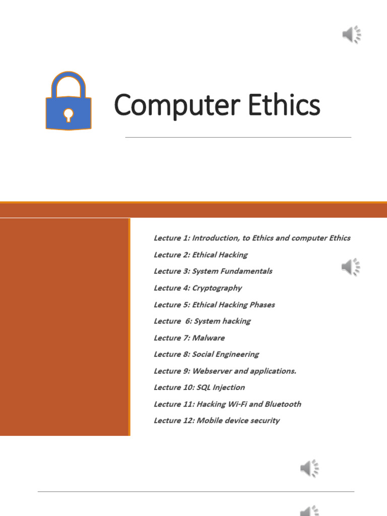 Ethics Lecture1 Introduction With Audio | PDF | Security Hacker | Malware