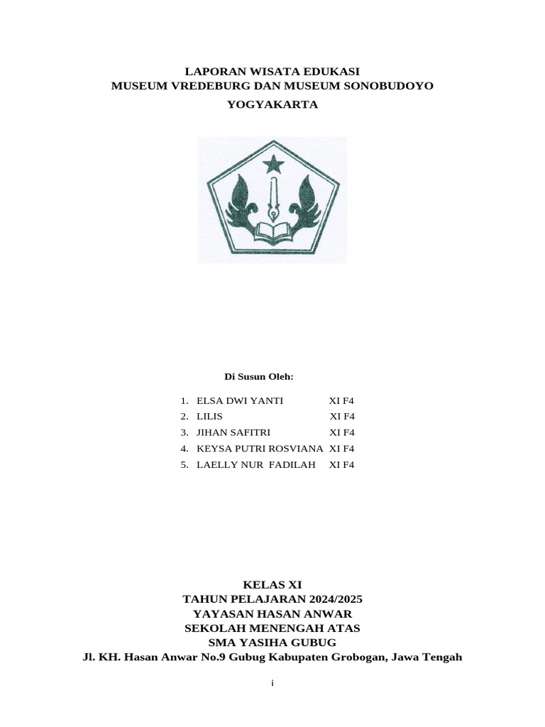 Laporan Wisata Edukasi Jogja Kel 2 | PDF