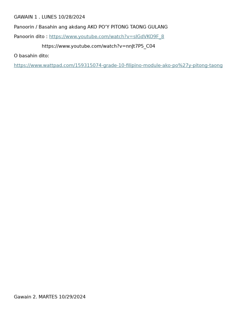 Filipino Activity | PDF