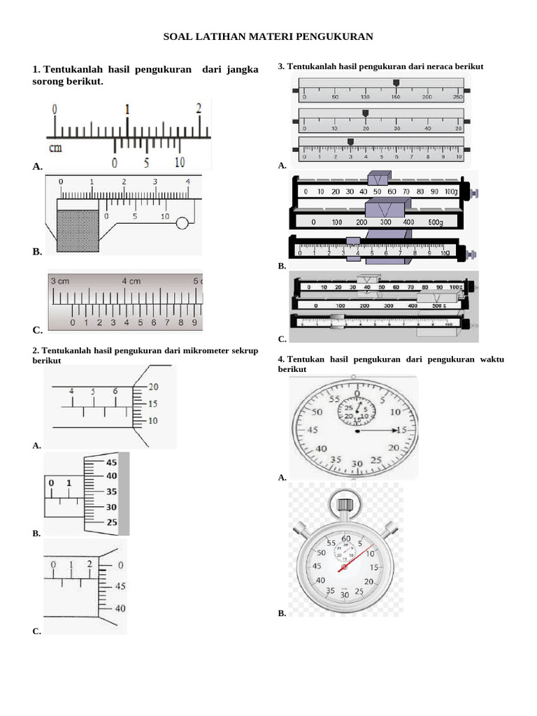 Soal Latihan Pengukuran Kelas X SMA | PDF | Sains & Matematika