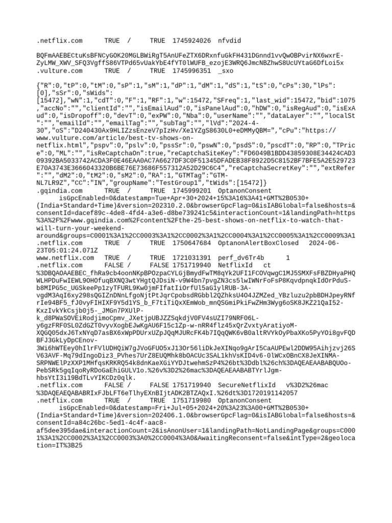 Netflix Cookies 20-07-2024 | PDF