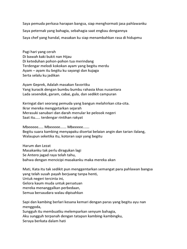 Pemuda Indonesia: Cita-Cita dan Masakan | PDF | Griya & Taman | Puisi