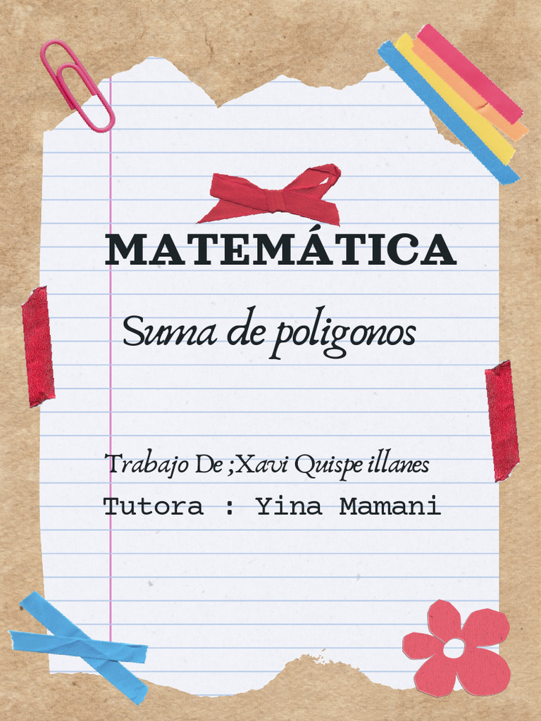 Documento A4 Portada Carátula Scrapbook A Mano Marrón y Rojo | PDF