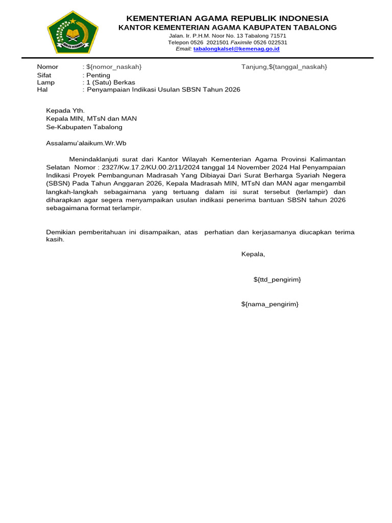 Surat Edaran SBSN 2024 | PDF