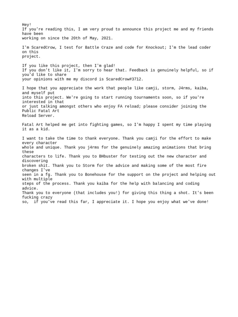 Announcing the Fatal Art Reload Project | PDF | Games & Activities ...