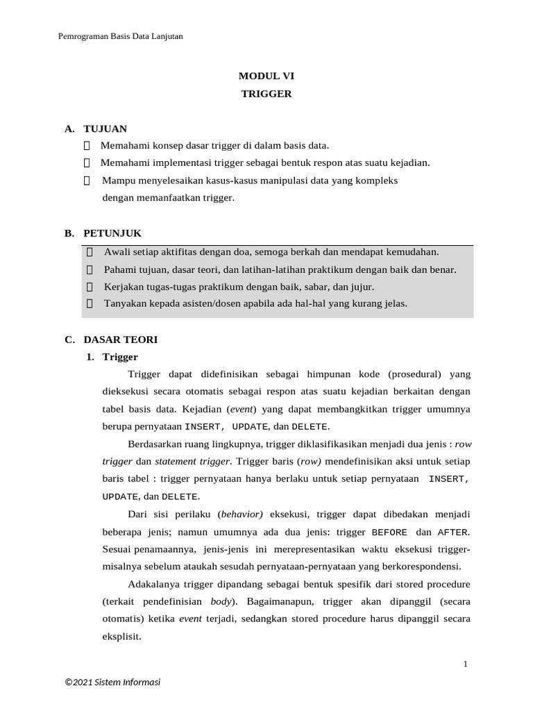 Modul Trigger | PDF | Komputer