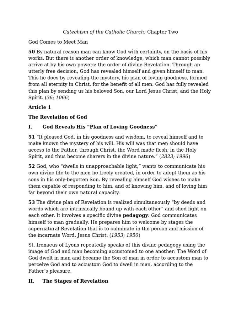 Divine Revelation in Catholicism | PDF | Revelation | Faith