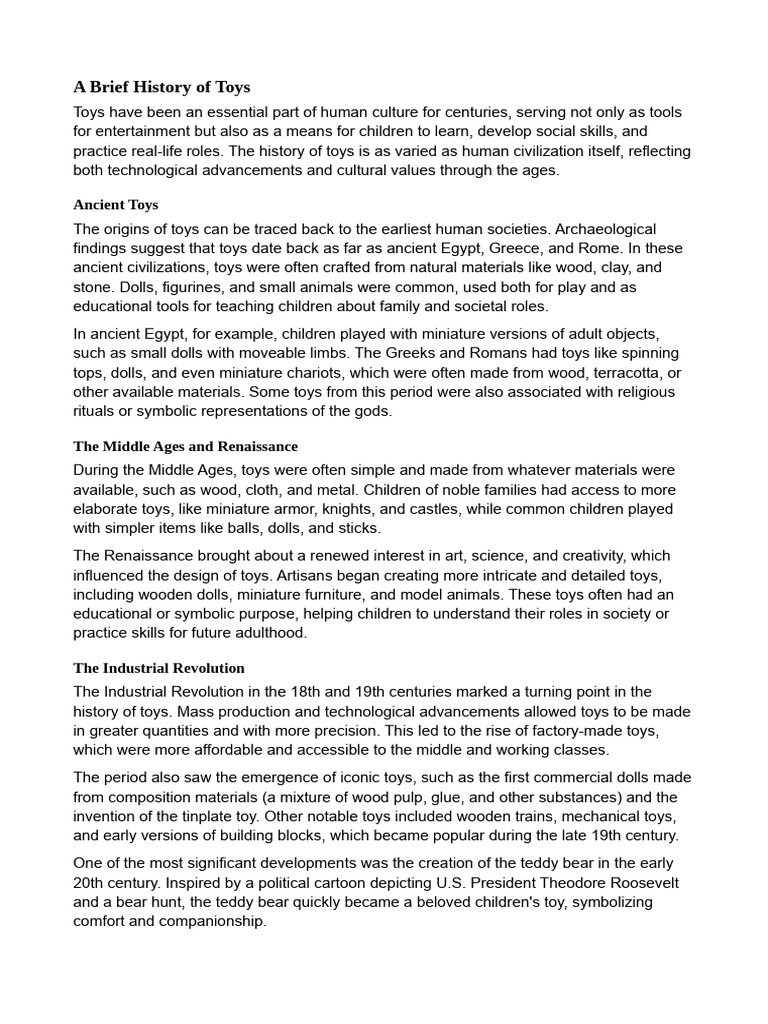 The Evolution of Toys Through Ages | PDF | Toys | Dolls