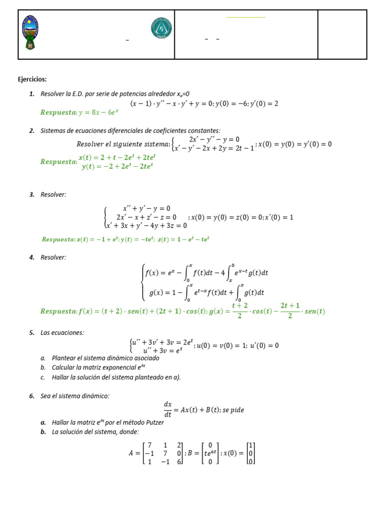 MAT - 207 - Practica Nro 3 - Grupo D | PDF | Ecuaciones | Álgebra