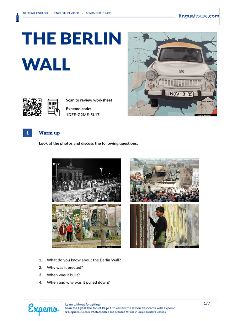The Berlin Wall British English Student | PDF | Cold War | Communism