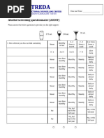 Alcohol Audit Screening Tool mk4 | PDF | Alcoholism | Risk