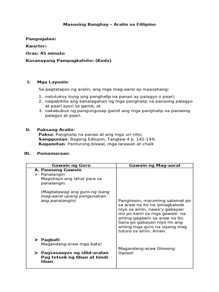 Masusing-Banghay-Aralin-Sa-Fillipino 2 | PDF