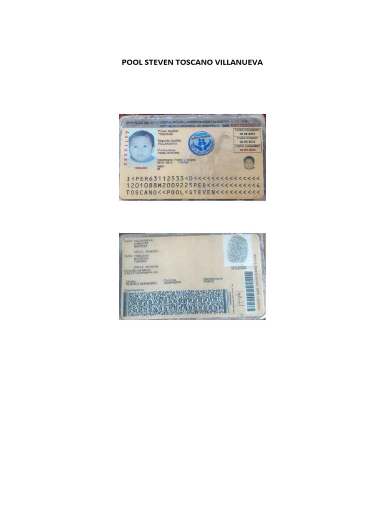 Dni Pool Steven Toscano Villanueva | PDF