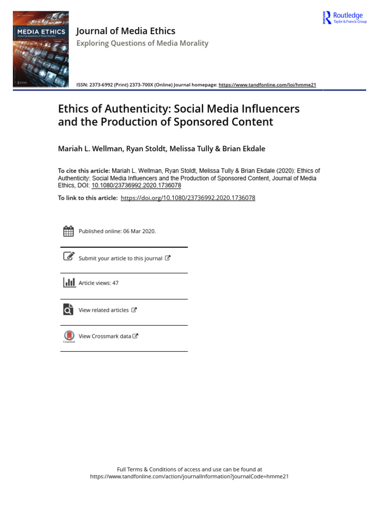 Ethics of Authenticity Social Media Infl 2 | PDF | Existentialism ...