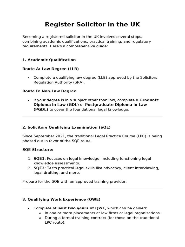 Register Solicitor in The UK | PDF | Solicitor