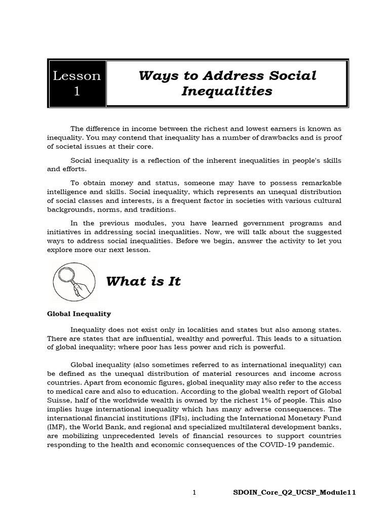 5.-Ways To Address Social Inequalities | PDF | Economic Inequality ...