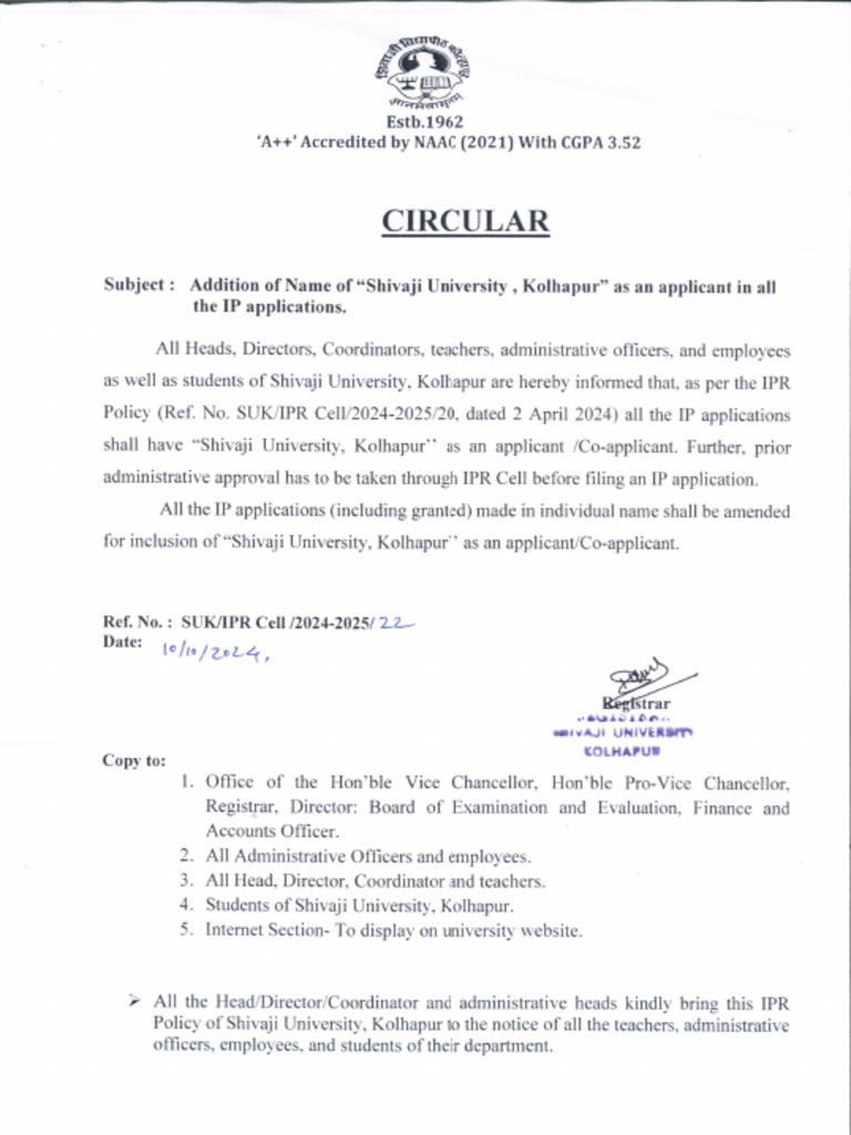 IPR - Circular 10102024 | PDF