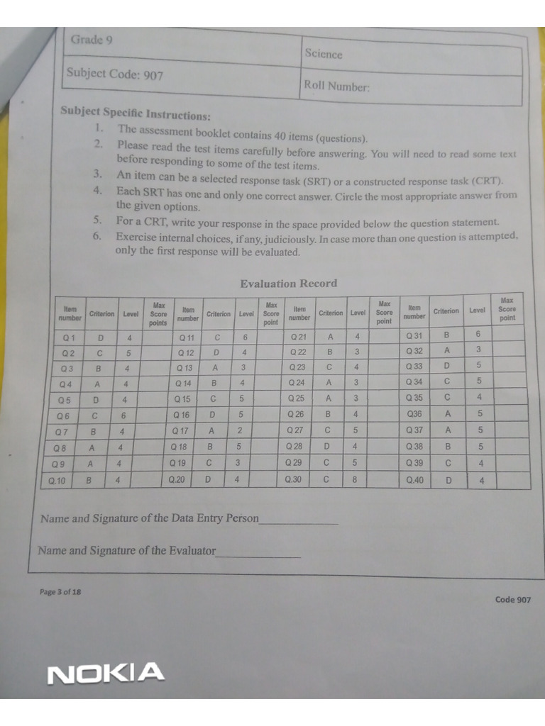 Science Question Paper | PDF