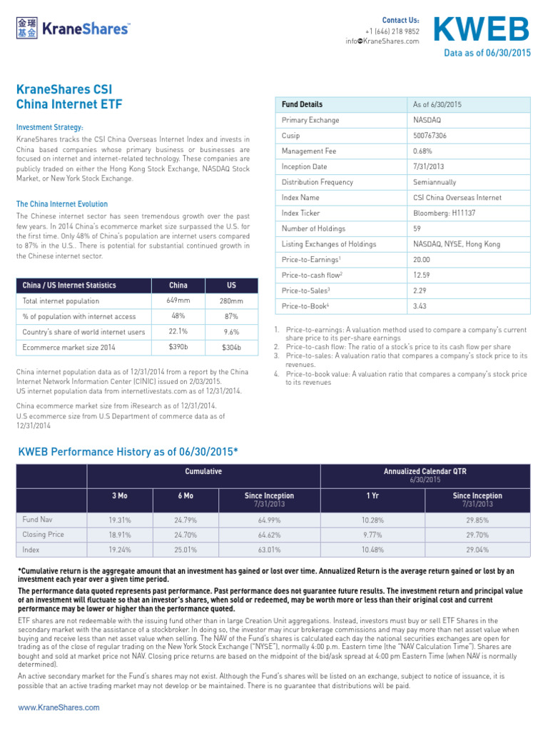 KWEB Factsheet | PDF | Investment Fund | Investing