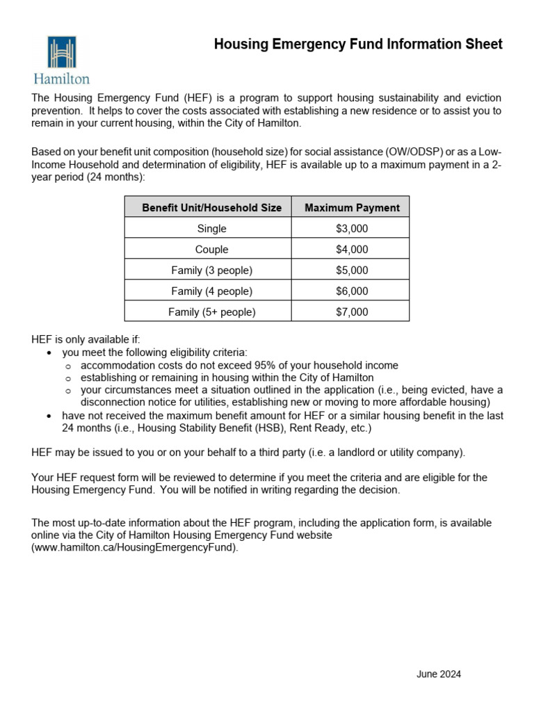 Hamilton Housing Emergency Fund Guide | PDF | Eviction | Homelessness