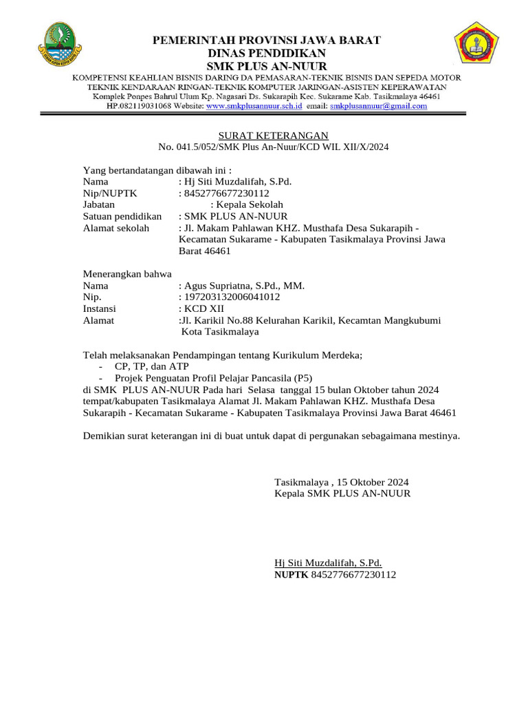 Surat Keterangan Pendampingan | PDF