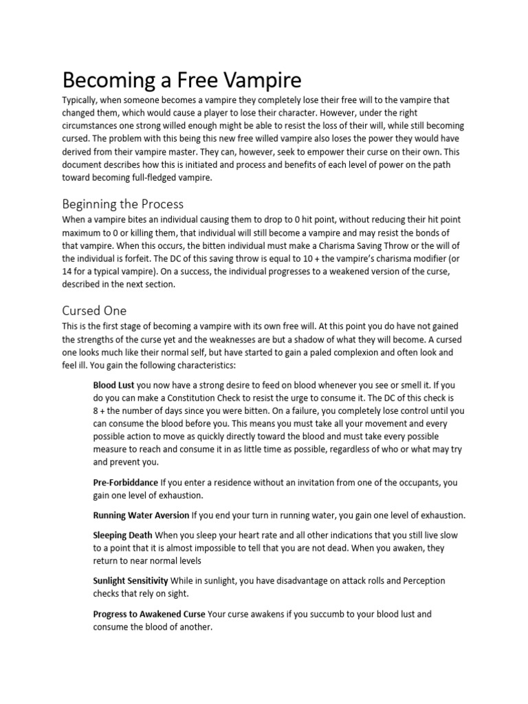 Guide to Becoming a Free Vampire | PDF | Vampires