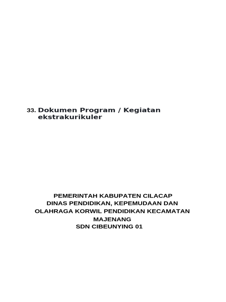 Dokumen Program Kegiatan Ekstrakurikuler SDN Cib 01 1uk | PDF