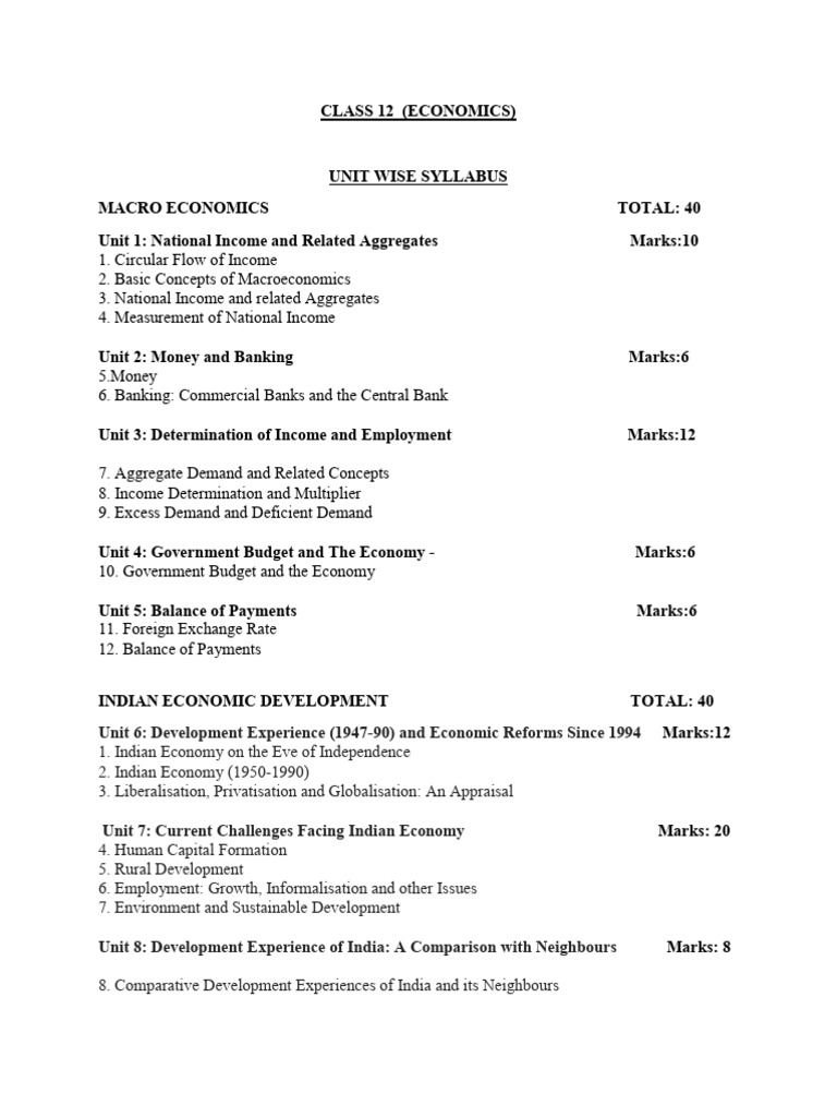 Syllabus Economics | PDF