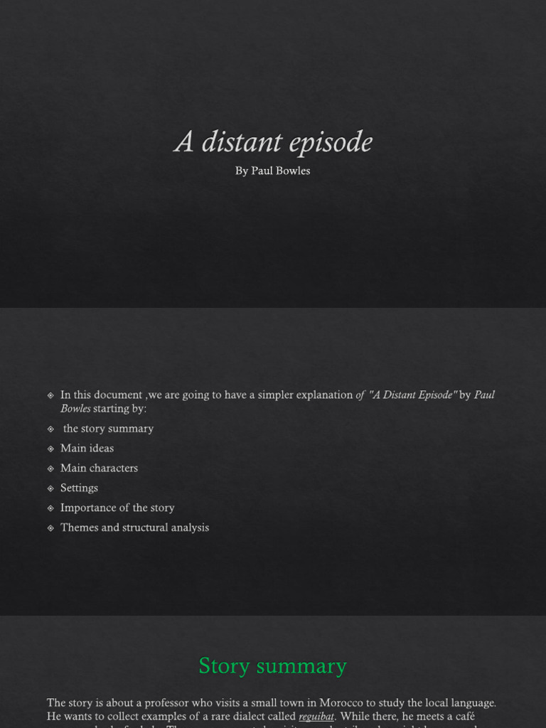 A Distant Episode by Paul Bowles | PDF