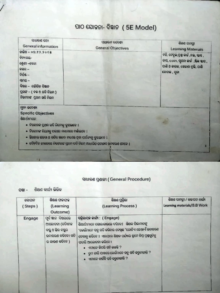 5e Model Lesson Plan Sample | PDF | Teaching Methods & Materials