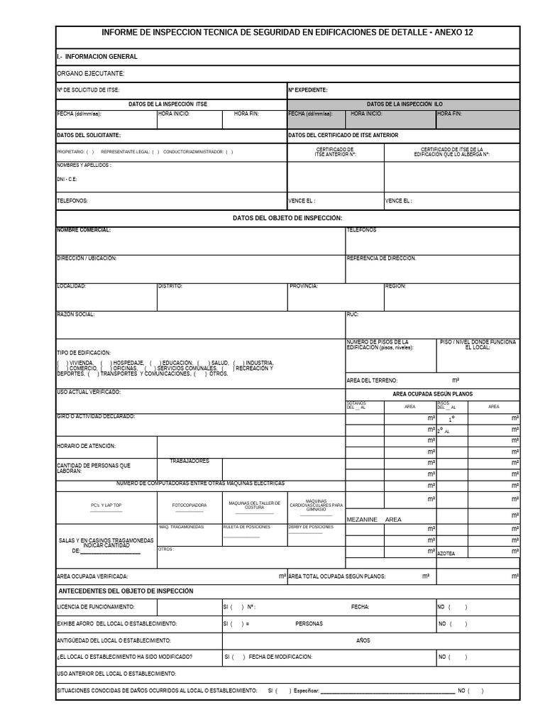 Anexo - Informe - Itse - Detalle 2 | PDF | edificio