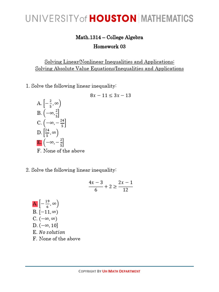 homework_03 | PDF | Mathematical Concepts | Equations