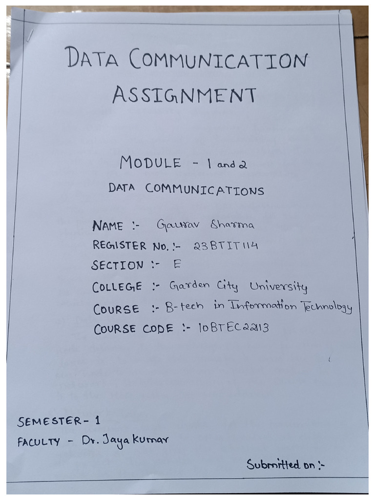 Data Communication Assignment | PDF