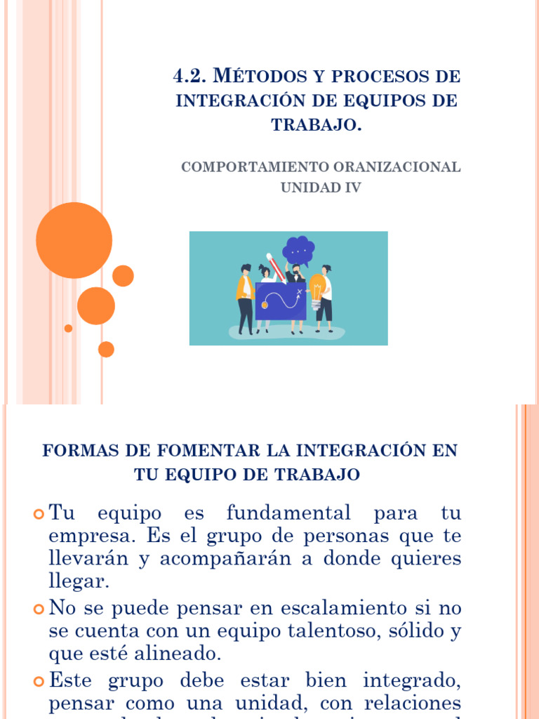 4.2. Mã Todos y Proceso en La Integraciã N de Equipos de Trabajo | PDF ...