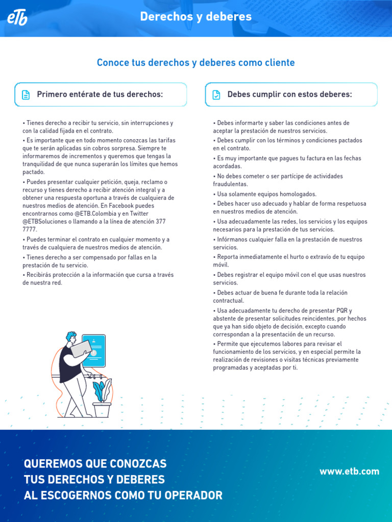 Derechos y Deberes del Cliente ETB | PDF | Derecho