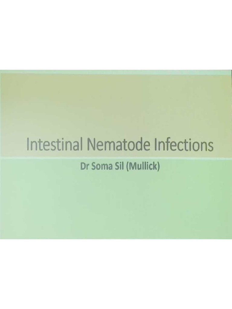 Intestinal Nematodes Infections | PDF