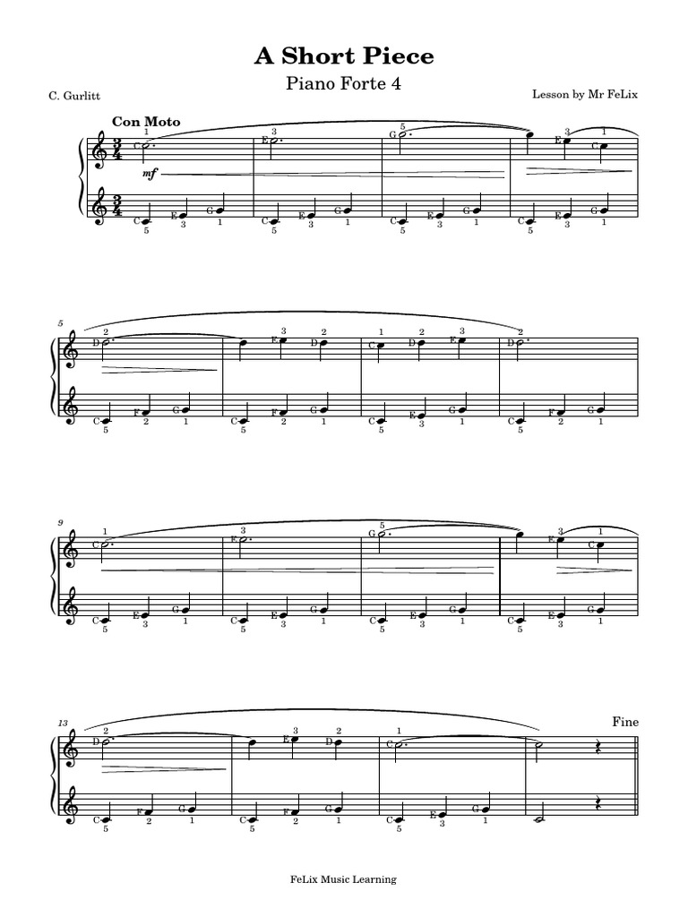 A Short Piece (Piano Forte 4) | PDF