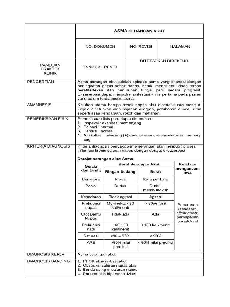 PPK Asma Serangan Akut | PDF