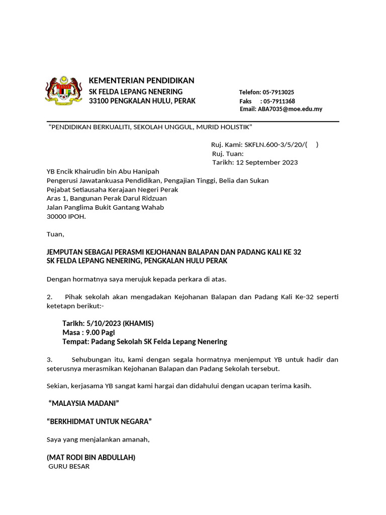 SURAT YB KHAIRUDIN | PDF