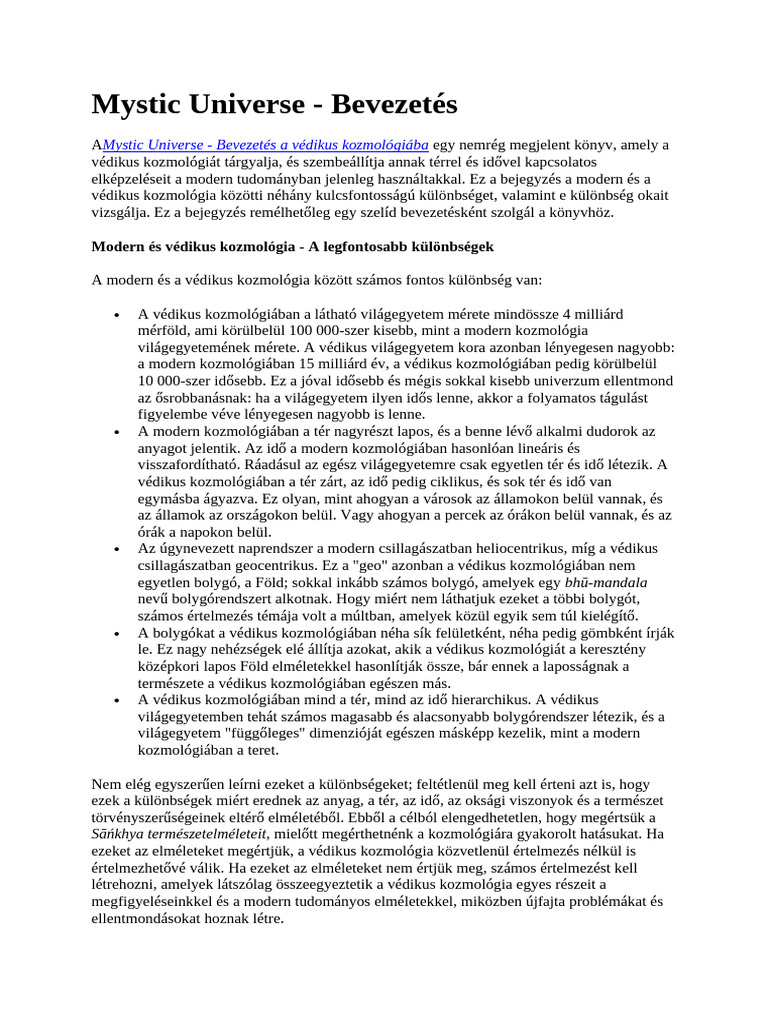Mystic Universe - Magyar Bevezető | PDF