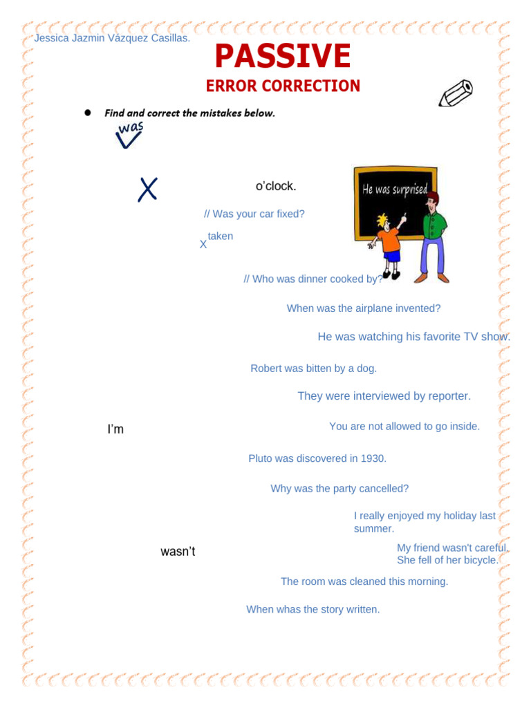 Passive Voice Error Correction Guide | PDF | Art