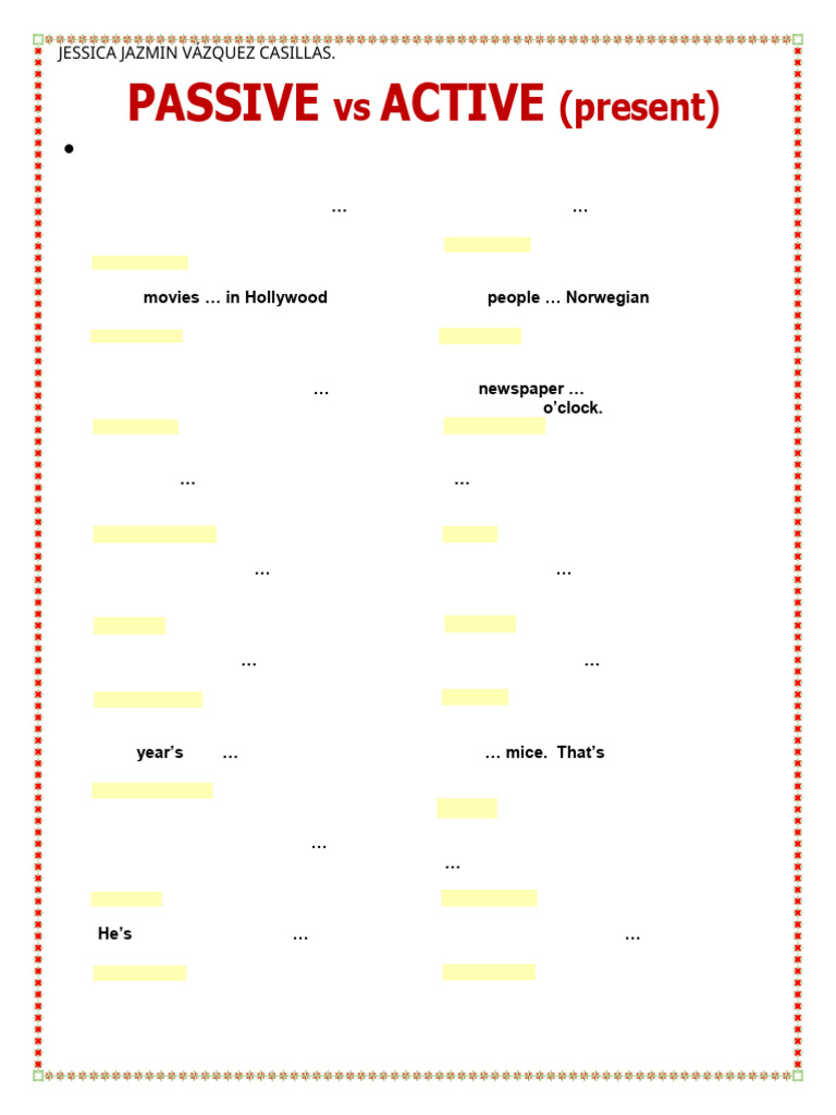 PASSIVE Vs ACTIVE PRESENT | PDF | Language Arts & Discipline