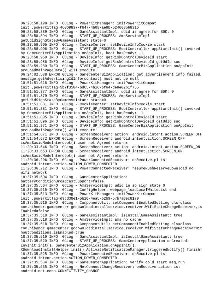 Game Center Application Log Analysis | PDF | Computers