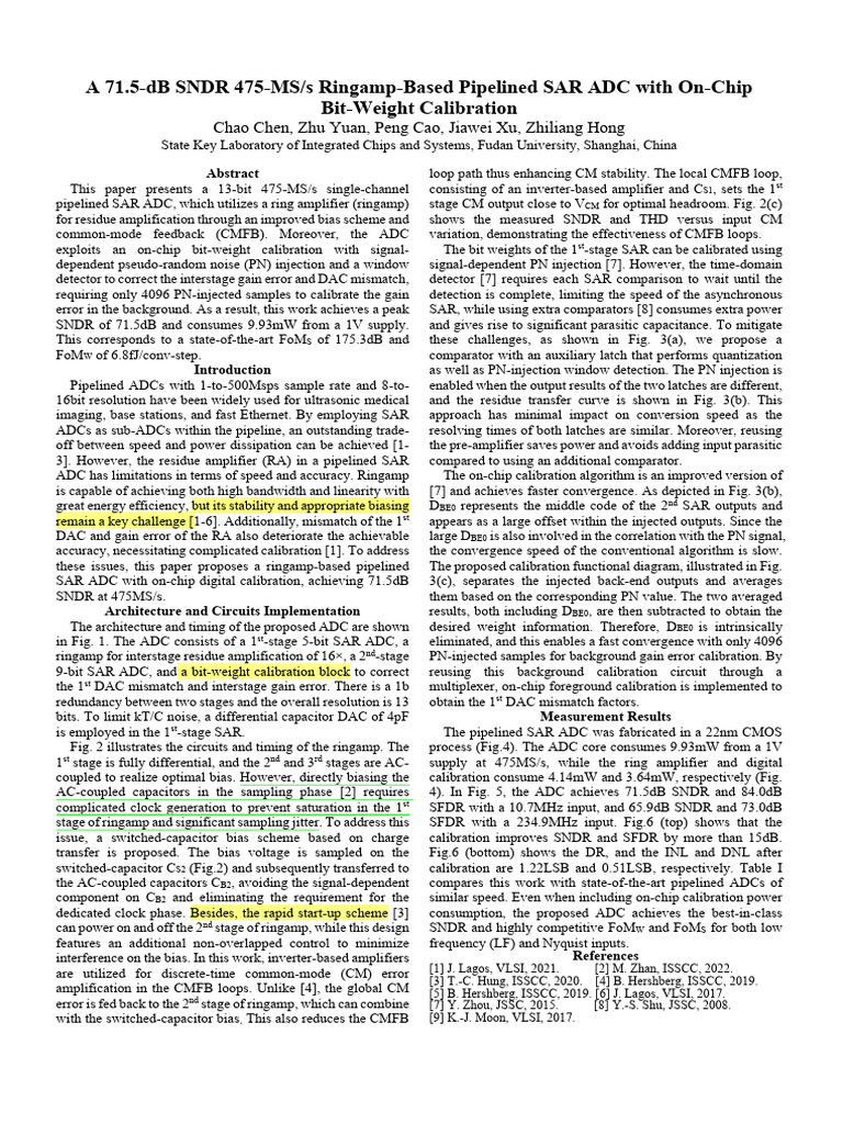 C18-4 - Chao Chen - VLSI2024-000800 | PDF | Analog To Digital Converter ...
