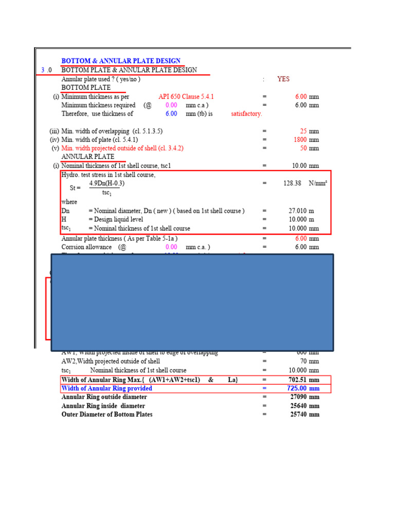 Bottom & Annular Plate Specifications | PDF | Mechanical Engineering
