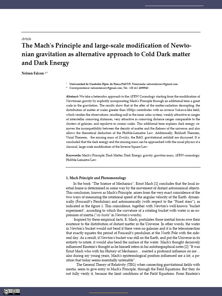 The Mach's Principle and Large-Scale Modification of Newtonian ...