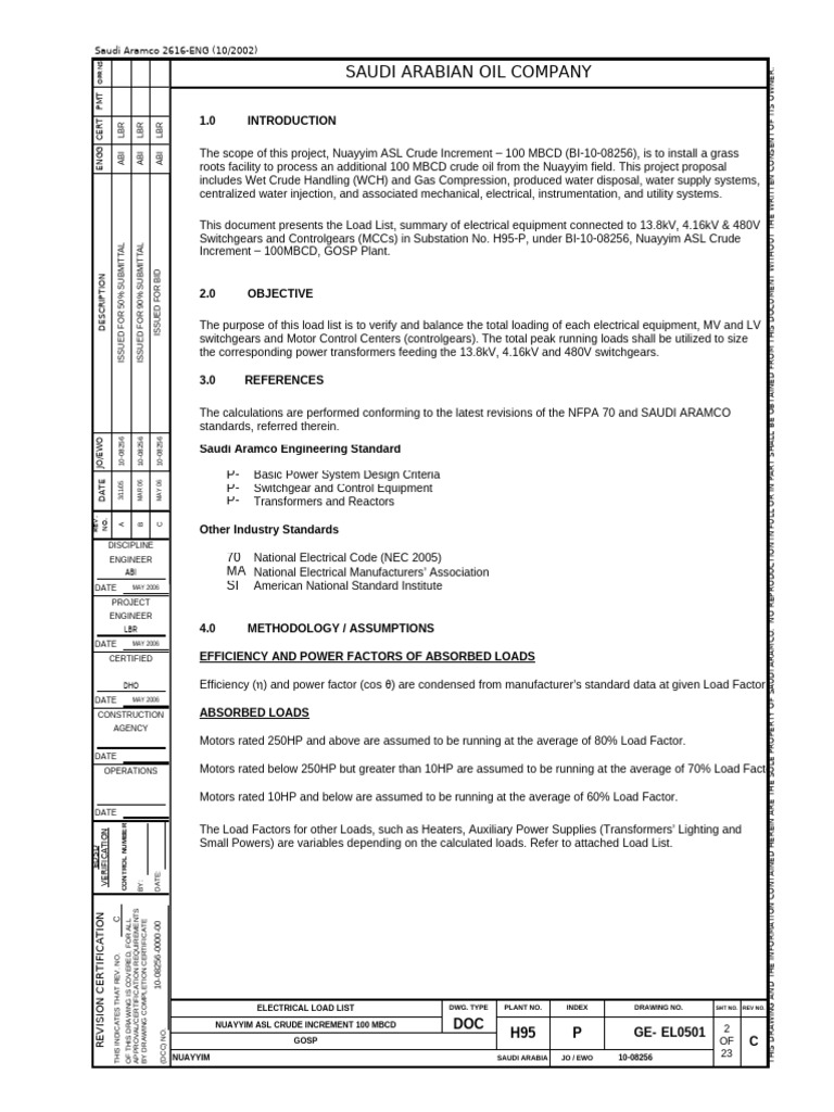 01 Calculation Load-Summary | PDF | Electricity | Electrical Engineering