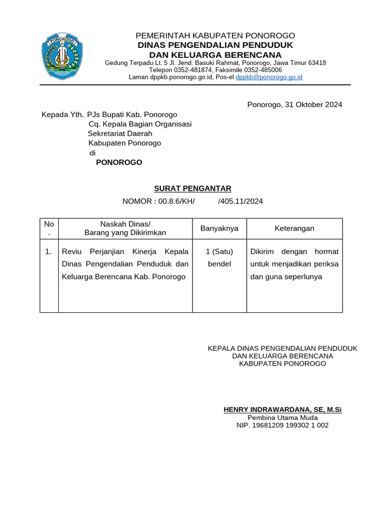 Surat Pengantar KB Baru | PDF