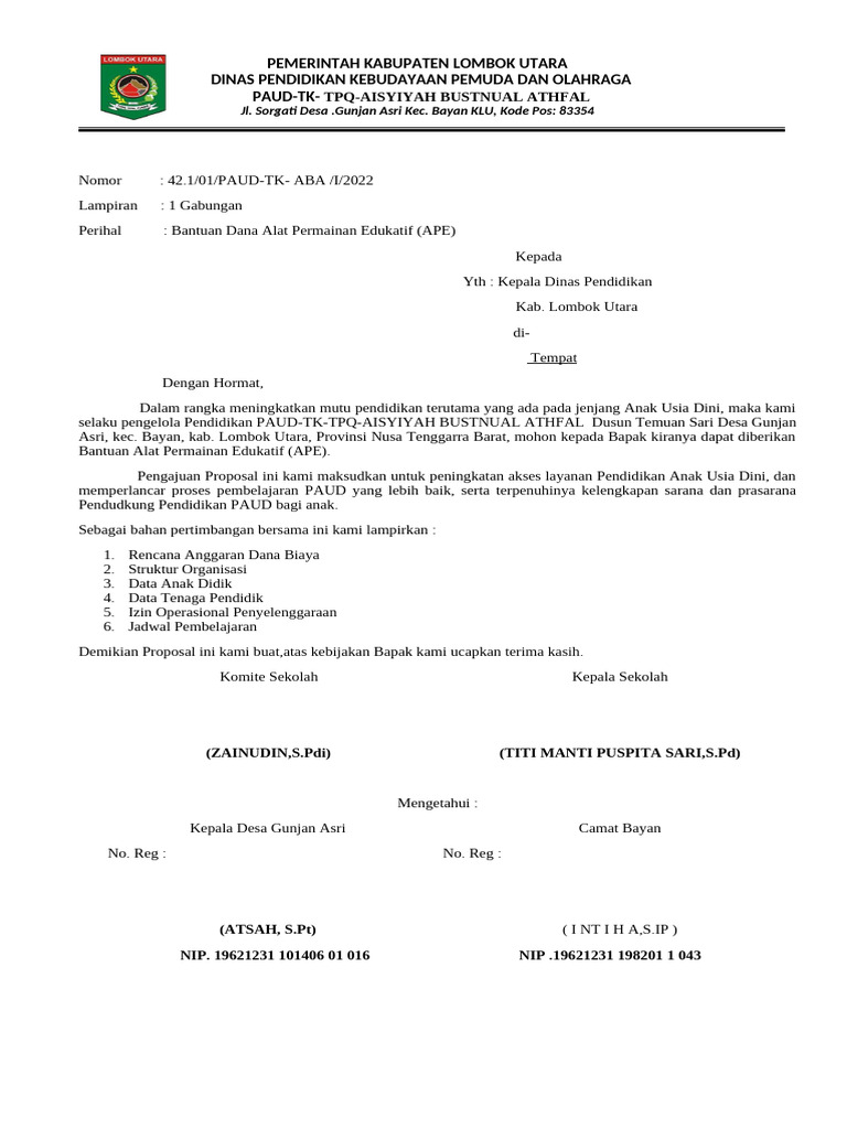 Proposal PAUD ABA | PDF