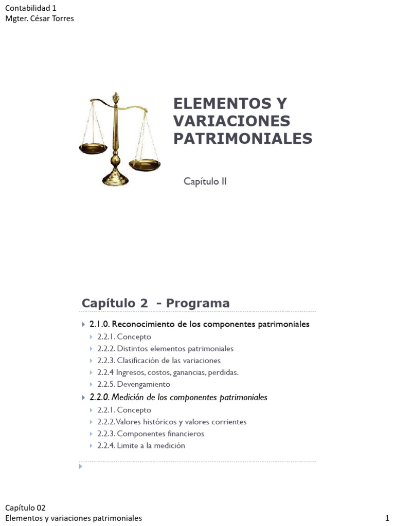 Cap 02 Elementos y Variaciones Patrimoniales | PDF | Contabilidad ...